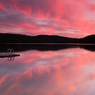 Pink Sunset reflection sky clouds - KDE Store