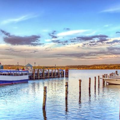 Sunrise In Port River Lake Boats Yacht Landscape - KDE Store