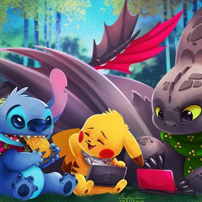 Stitch minimal Artwork wallpaper - KDE Store