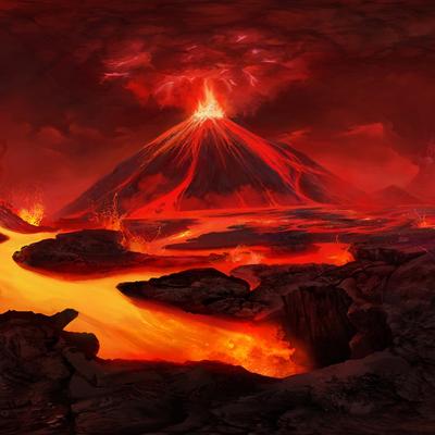 Volcano Break out Lava Art - KDE Store