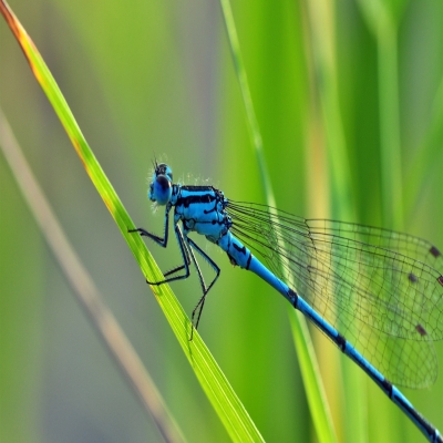 Summer green grass blue dragonfly bokeh - KDE Store