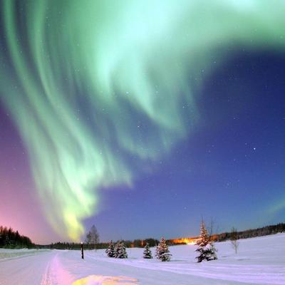 Polar lights sky stars north pole winter - KDE Store