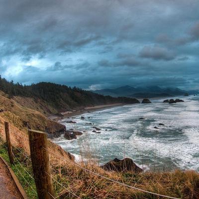 Path near ocean landscape photo - KDE Store