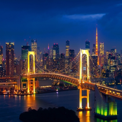 Rainbow Bridge Tokyo Tower Night Skyline - KDE Store