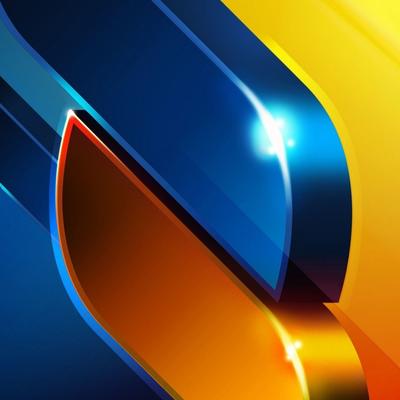 3D blue yellow abstract Vector - KDE Store