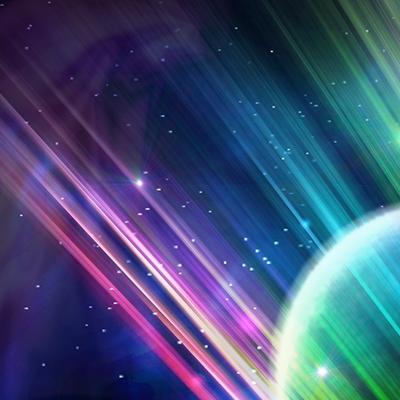 Planet ball light rays lines rainbow Vector - KDE Store