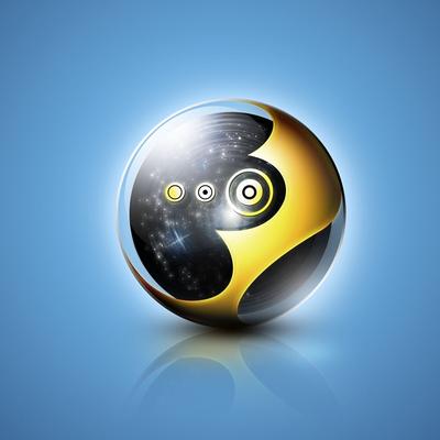 Ball black yellow blue 3D Artwork Vector - KDE Store