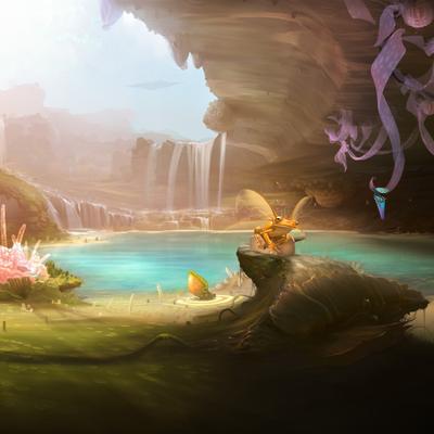 Fantasy forest frog pond flowers - KDE Store