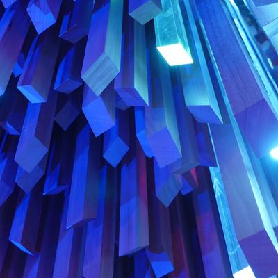 Blue square crystal pillar art design - KDE Store