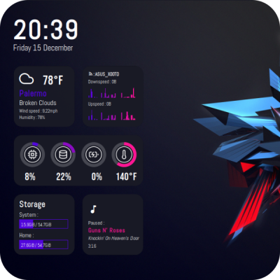 Mimosa Dark - Conky theme - KDE Store