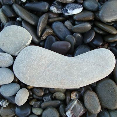 Heart Shaped Gray Stone on Gray and Black Stones Full HD - KDE Store