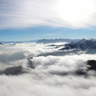White Clouds Over Snow Covered Mountains Full HD - KDE Store