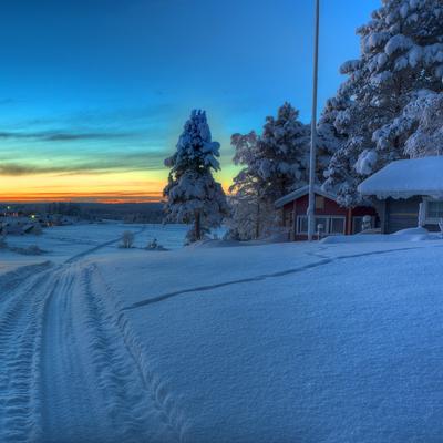 Snow Covered Road During Sunset Full HD - KDE Store