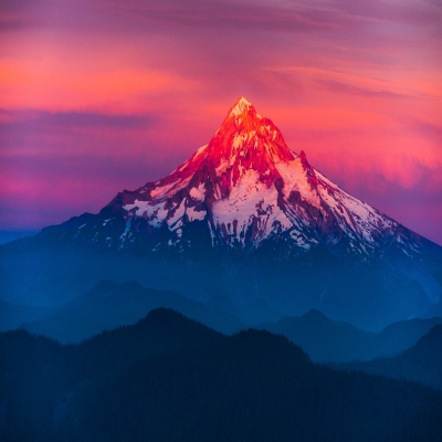 Snow Covered Mountain During Sunset Full HD - KDE Store