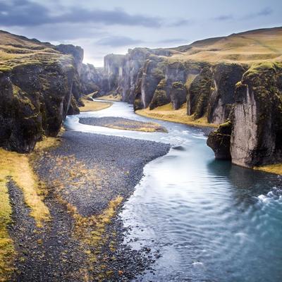 Iceland Mountains Autumn Canyon River - KDE Store