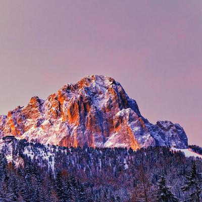 Forest Snow Mountains Sunset Ski resort - KDE Store