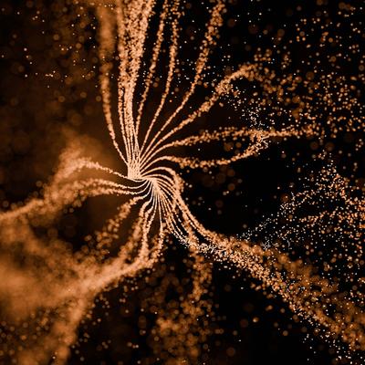 Golden Microscopic Particles Spiral Abstract A.. - KDE Store