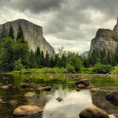 mountain river-Natural landscape widescreen wa.. - KDE Store