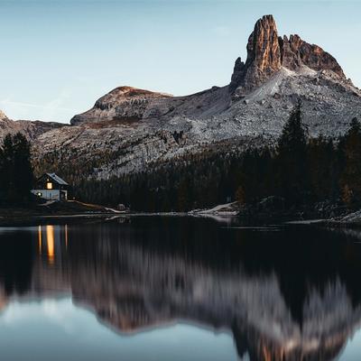 Forest Outdoor Wooden House Tranquility Lake F.. - KDE Store