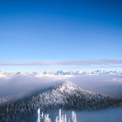 Winter snow mountain forest blue sky - KDE Store