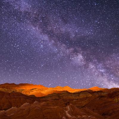 Red rock mountain night starry sky landscape - KDE Store