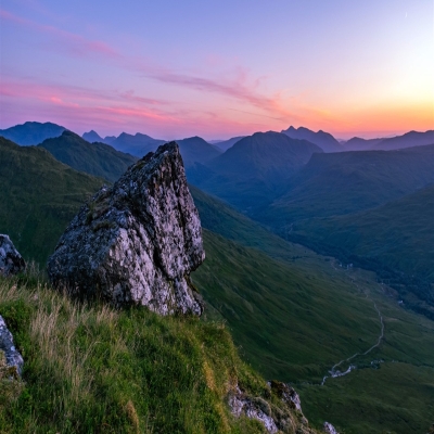 Mountains Hills Rocks Grass Summer Sunset 5K - KDE Store