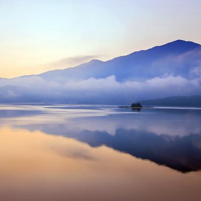 Sunset mountains lake nature reflections - KDE Store