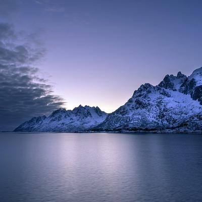 Winter Snow Mountains Calm Ocean Horizon - KDE Store