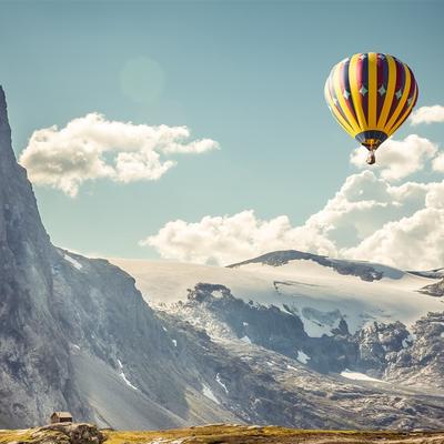 Iceland snow mountains hot balloons 4K HD Desk.. - KDE Store