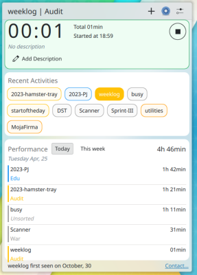 Hamster Time Tracker Plasmoid for KDE - KDE Store