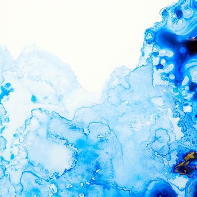 Blue Ocean Waves Ink Abstract Art Design 5K - KDE Store