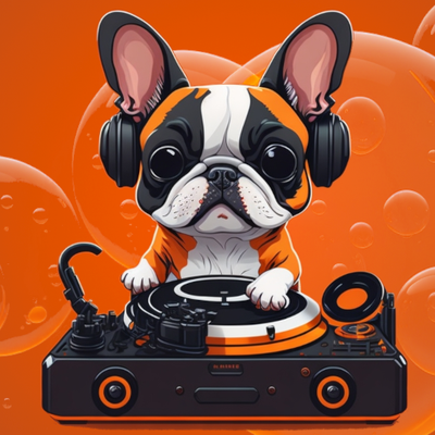 Orange Cartoon Dj Dog Bubbles Wallpaper - KDE Store