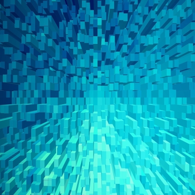 Blue 3D Square Pillar Beam Abstract Art - KDE Store