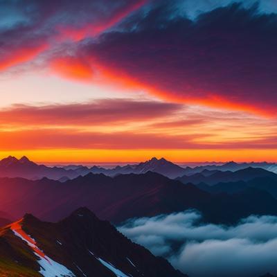 beautiful mountain sunset - KDE Store