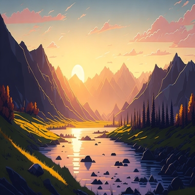 Landscape with mountains - KDE Store