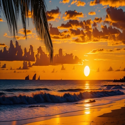 coast beach sunset - KDE Store