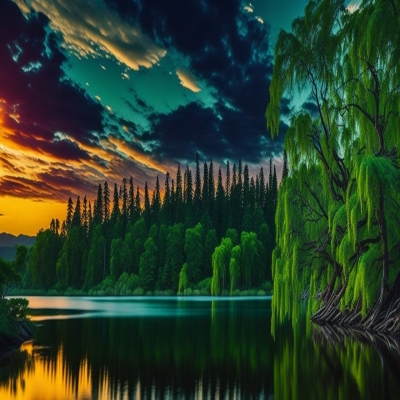 Green clouds sunset - KDE Store