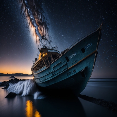 Dark boat sea - KDE Store