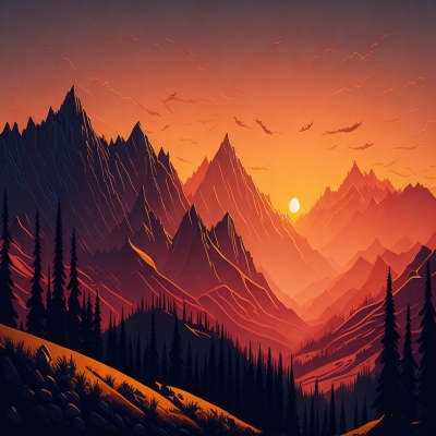Sunset Mountains - KDE Store