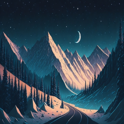 Winter Mountains Night - KDE Store