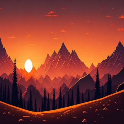 Sunset mountains - KDE Store