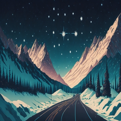 Winter Mountains Night - KDE Store