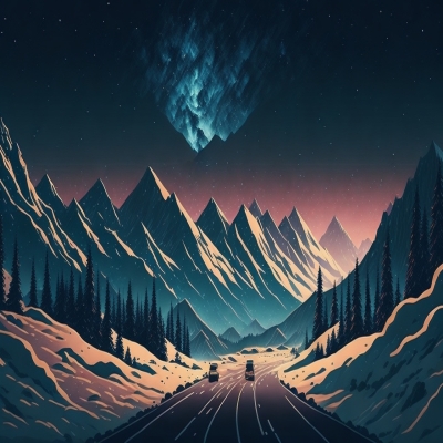 Winter mountains night - KDE Store