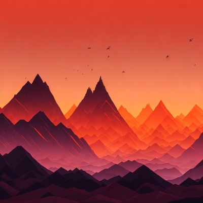 Digital art mountain wallpaper - KDE Store
