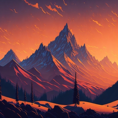 Digital art mountain wallpaper - KDE Store