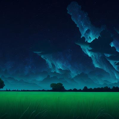 Night paddy field wallpaper - KDE Store