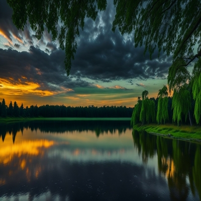 Green clouds sunset - KDE Store