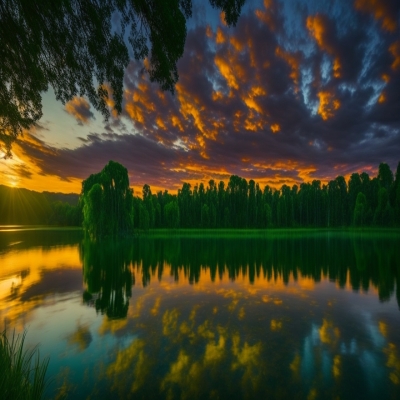 Green clouds sunset wallpaper - KDE Store