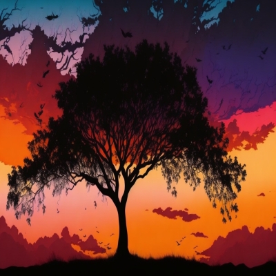 Evening sky tree - KDE Store