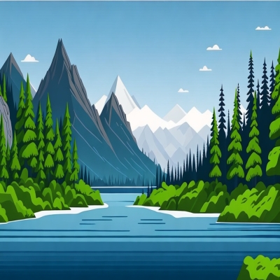 Mountain Lake Landscape - KDE Store
